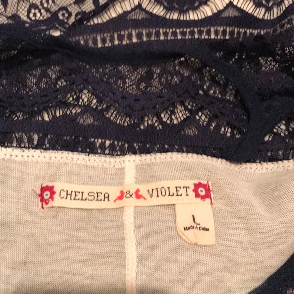 Chelsea & Violet Beach Boho Navy Lace Dress Euc - Gem